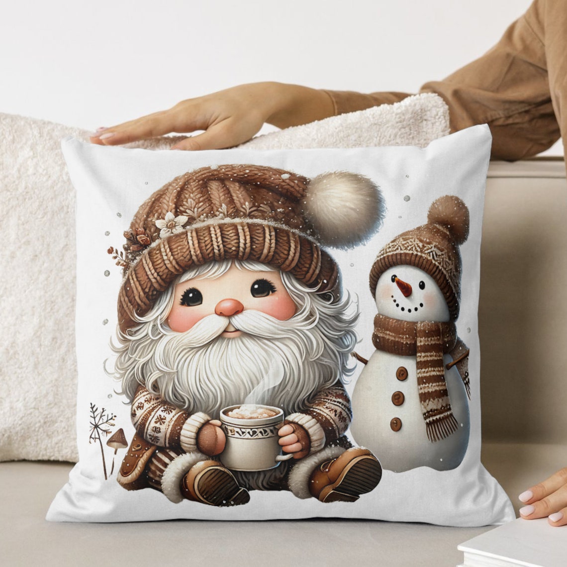 Watercolor Hot Cocoa Gnome Clipart Bundle Png, Cute Gnomes Clipart ...