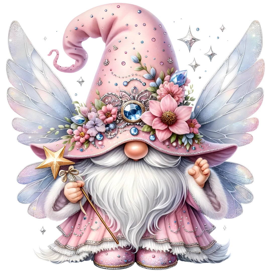 Fairy Gnome Clipart PNG, Watercolor Princess Gnomes, Commercial Use - Etsy