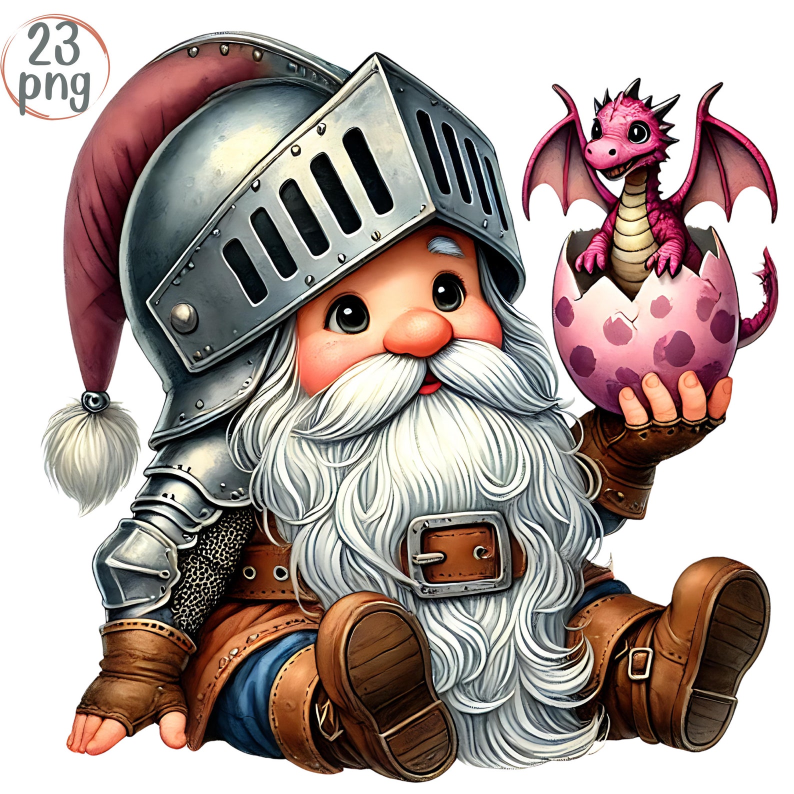 Dragon Gnome Watercolor Clipart Set 23 PNG, Dragon Gnome Png, Digital ...