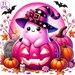 Pink Halloween Clipart – Spooky Watercolor Ghost & Pumpkins (digital ...