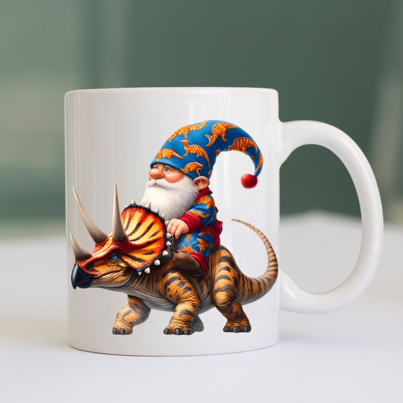 Watercolor Gnome Riding T-rex,gnome Riding T-rex Clipart, Gnome Riding ...