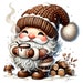 Watercolor Hot Cocoa Gnome Clipart Bundle Png, Cute Gnomes Clipart ...