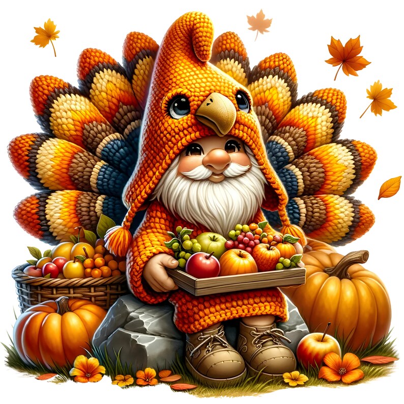 Thanksgiving Gnome Watercolor Clipart, Autumn PNG (digital Download) - Etsy