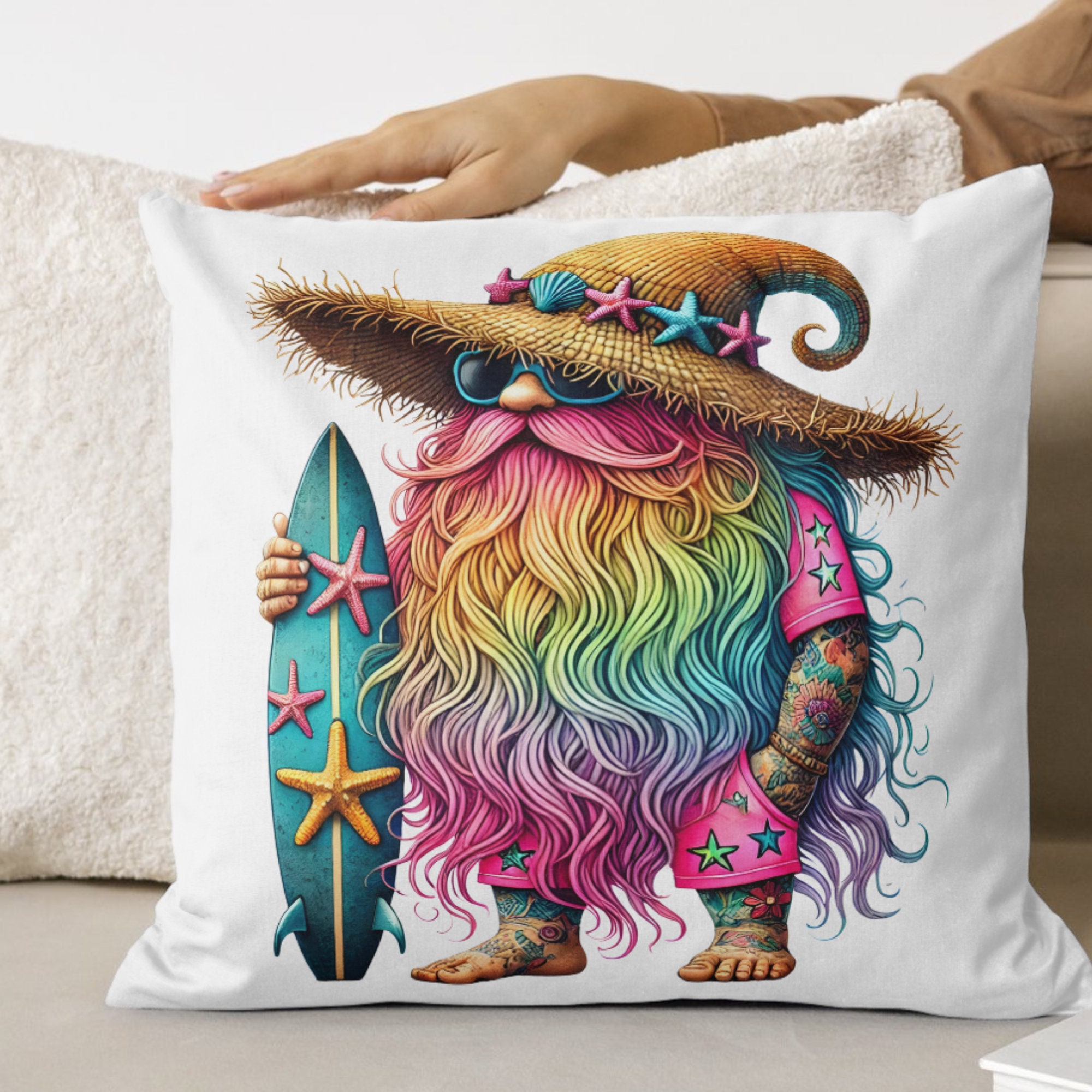 Summer Gnome Watercolor Clipart Bundle 24 Pngs Watercolor Summer Beach ...