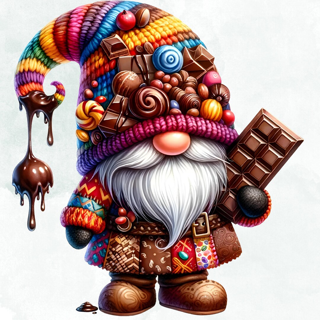Watercolor Chocolate Gnomes Clipart, Sweet Delights PNG Bundle - Etsy