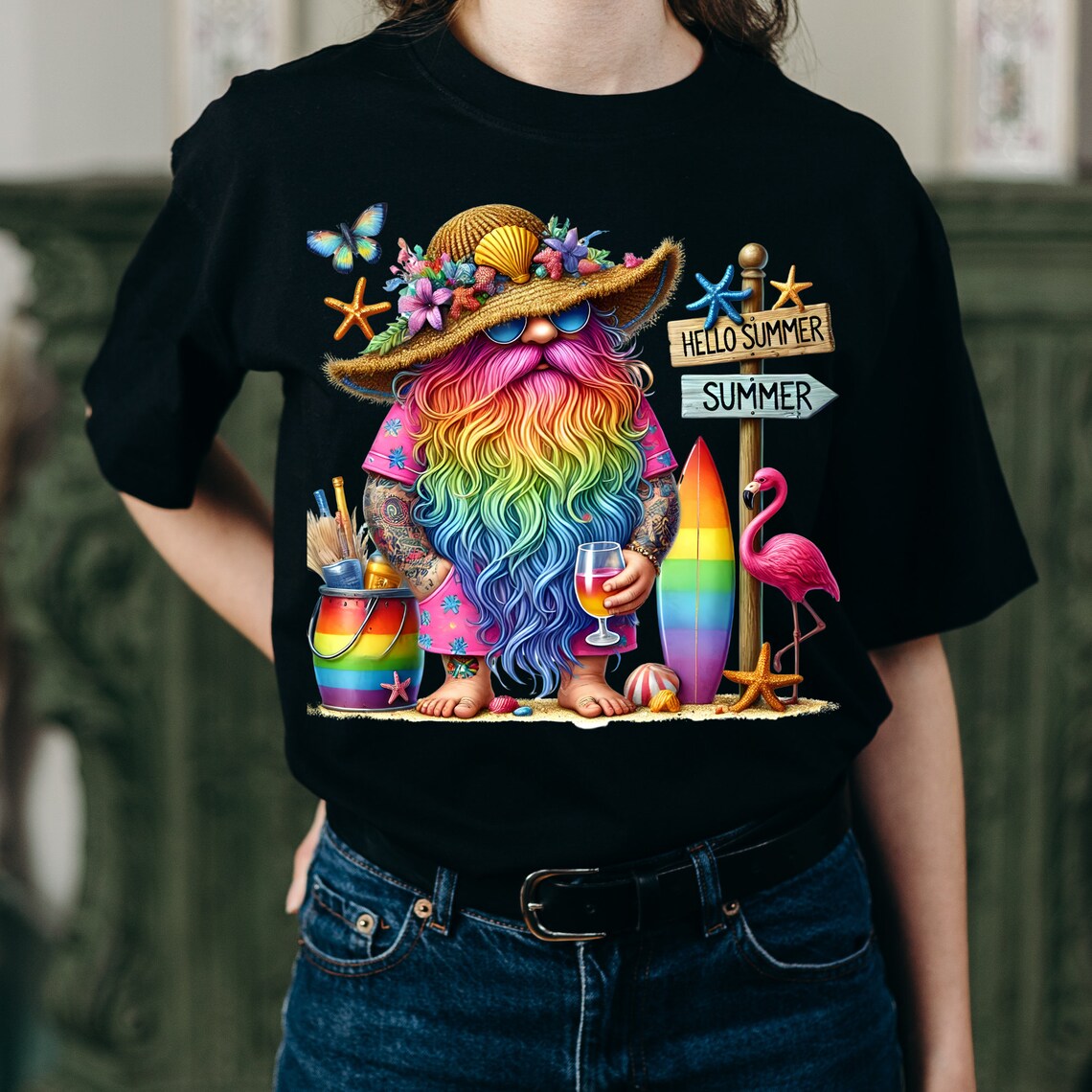 Summer Gnome Watercolor Clipart Bundle 24 Pngs Watercolor Summer Beach ...