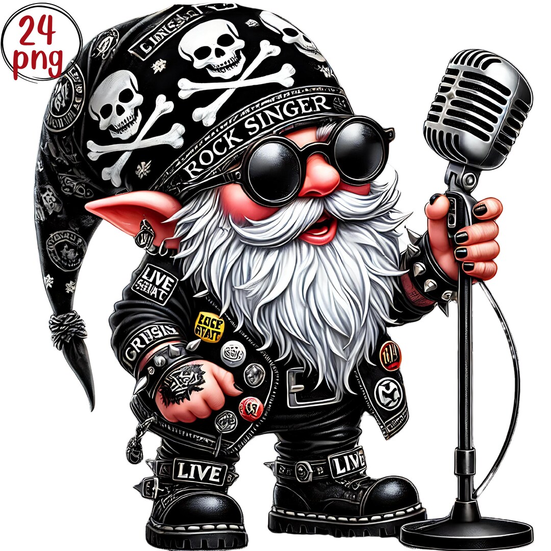 Rock Star Gnome Watercolor Clipart, Singer PNG (digital Download) - Etsy