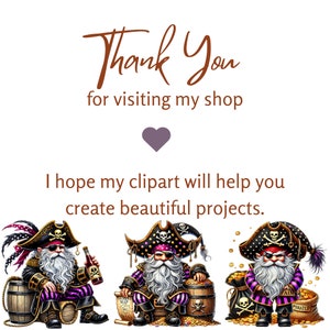 Pirate Captain Gnome Watercolor Clipart – 24 PNG Files (digital ...