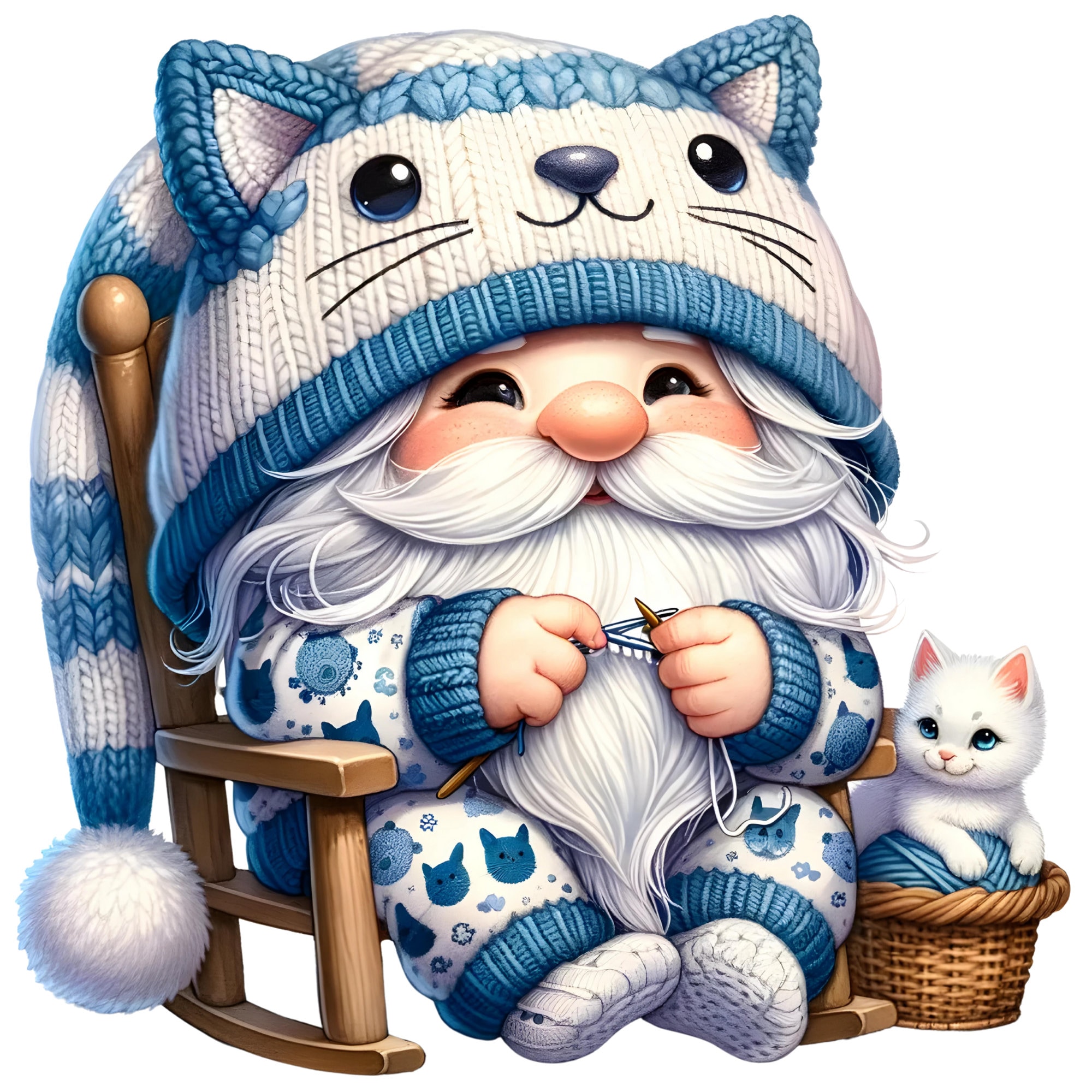 Cat Lover Gnome Watercolor Clipart 24 Pngs Digital Download, Cat Lover ...