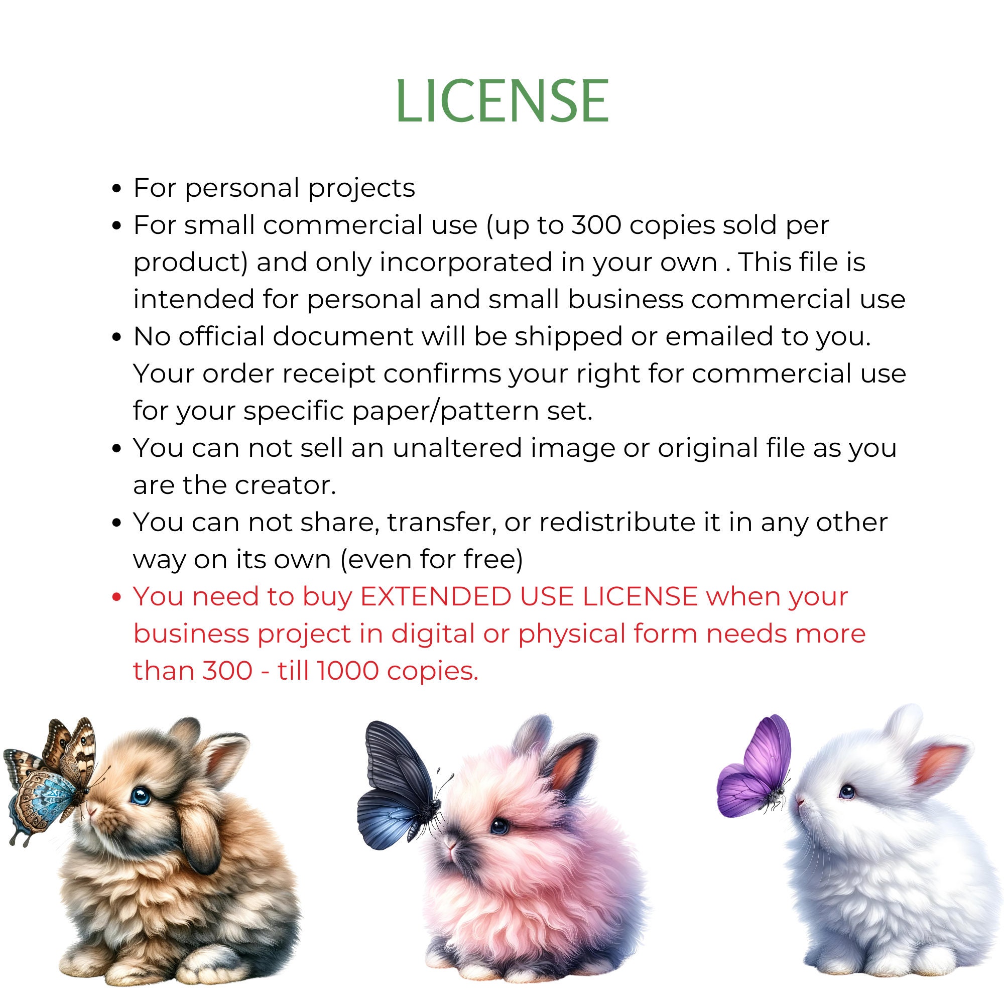 Bunny and Butterfly Clipart Bundle, 24 PNG Spring Designs, Watercolor ...