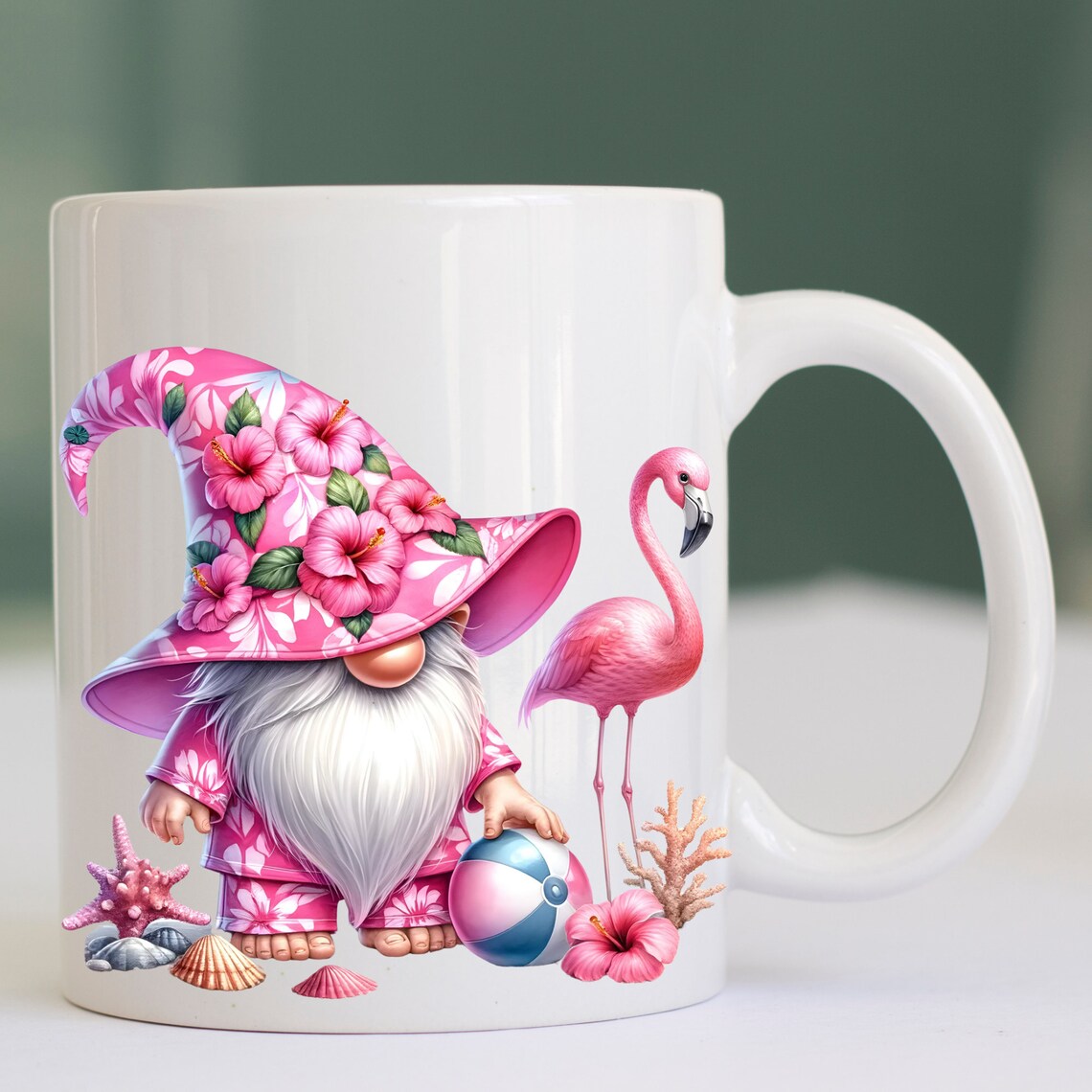 Pink Flamingo Gnome Watercolor Clipart, Tropical PNG Images (digital ...