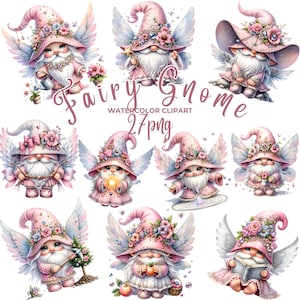 Fairy Gnome Clipart PNG, 27 Png Watercolor Princess Clip Art, Gift ...