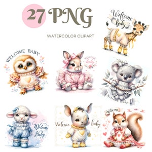 Watercolor Baby Animals Clipart, Nursery Art (digital Download) - Etsy
