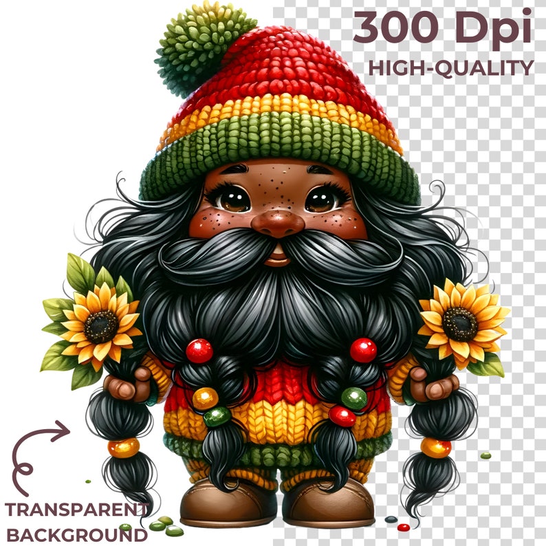 Black History Month Gnome Watercolor Clipart 24 Pngs Digital Download ...