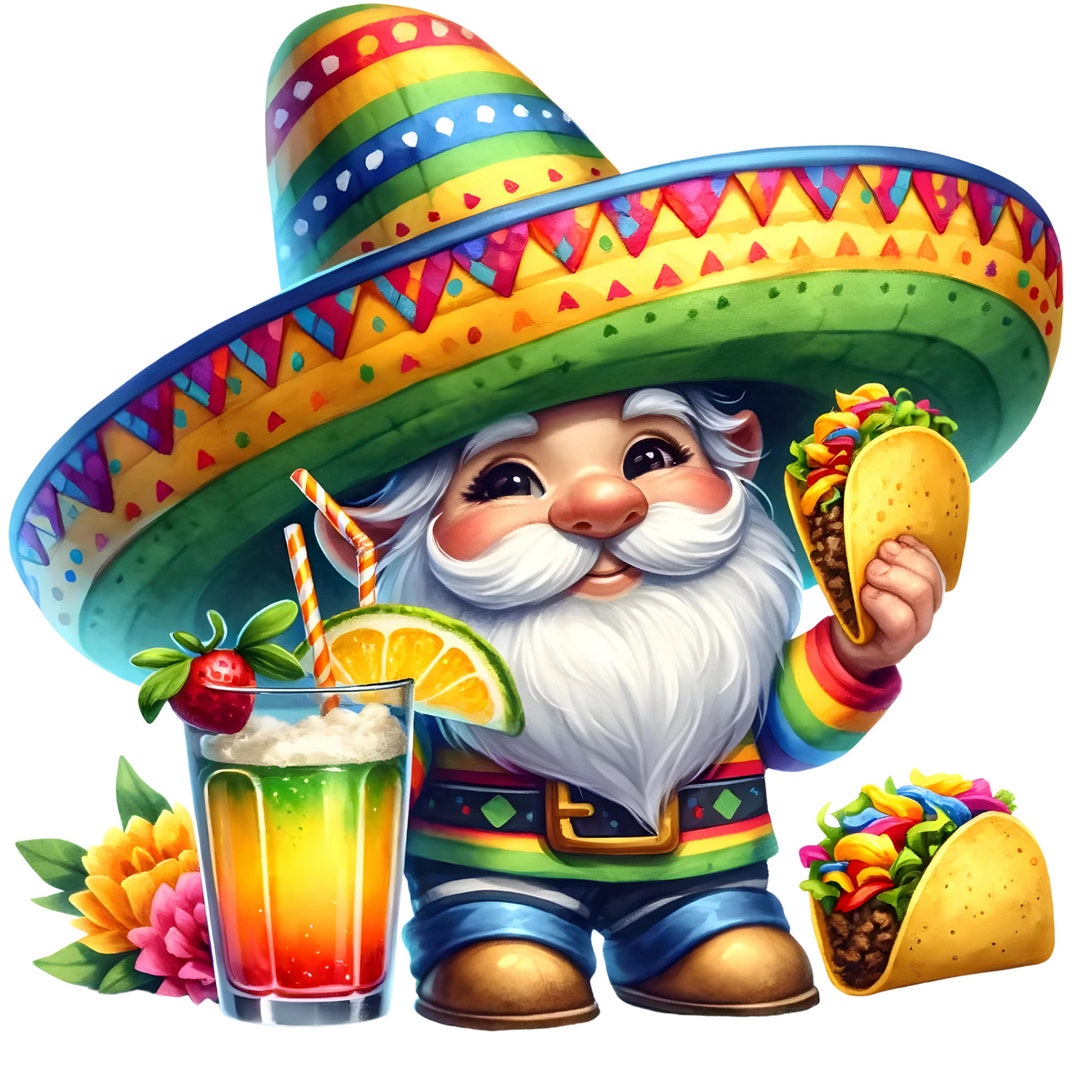 Cinco De Mayo Gnome Png, Mexican Gnome Png, Gnome Clipart, Mexico ...