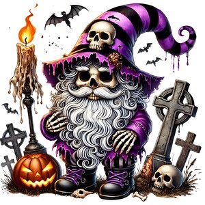 Watercolor Halloween Gnomes Png-clipart Bundle of 23PNG, Gnome Skeleton ...