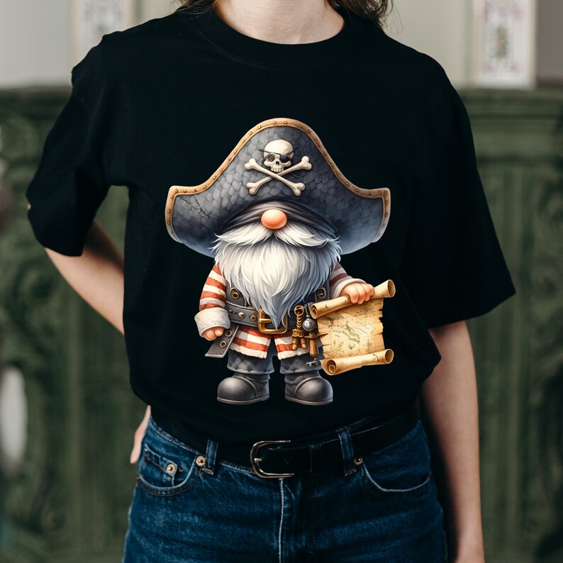 Adventurous Pirate Captain Gnome Clipart 24 High-res Watercolor Pngs ...