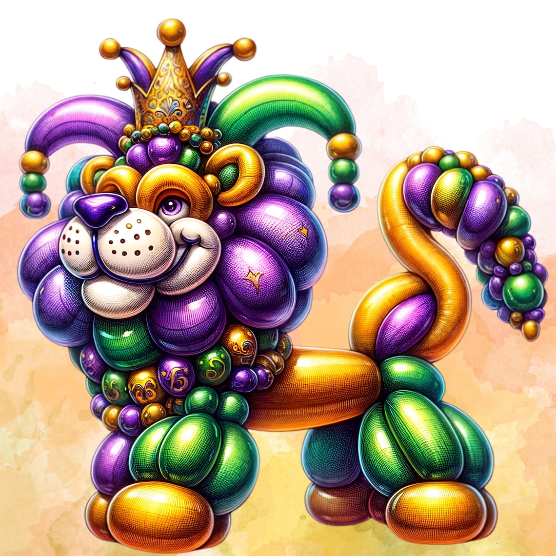Mardi Gras Balloon Animals Png Sublimation Design Download, Mardi Gras ...