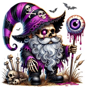 Watercolor Halloween Gnomes Png-clipart Bundle of 23PNG, Gnome Skeleton ...