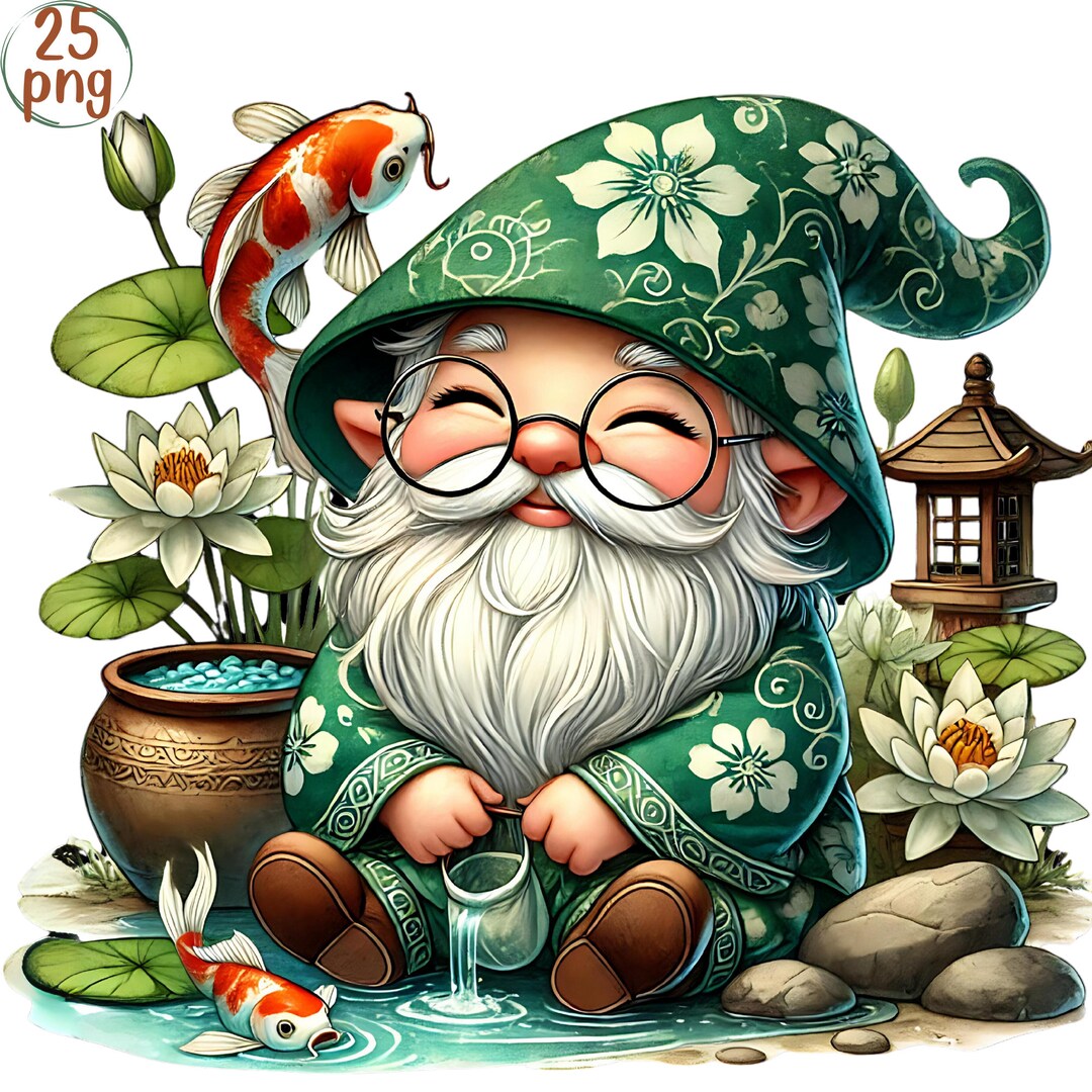 Japanese Gnome Watercolor Clipart Bundle - 25 Pngs,digital Download ...