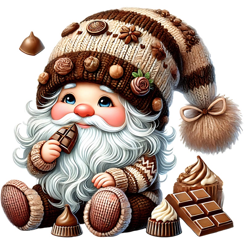 Chocolate Gnomes Watercolor Clipart, Candy Gnomes (digital Download) - Etsy