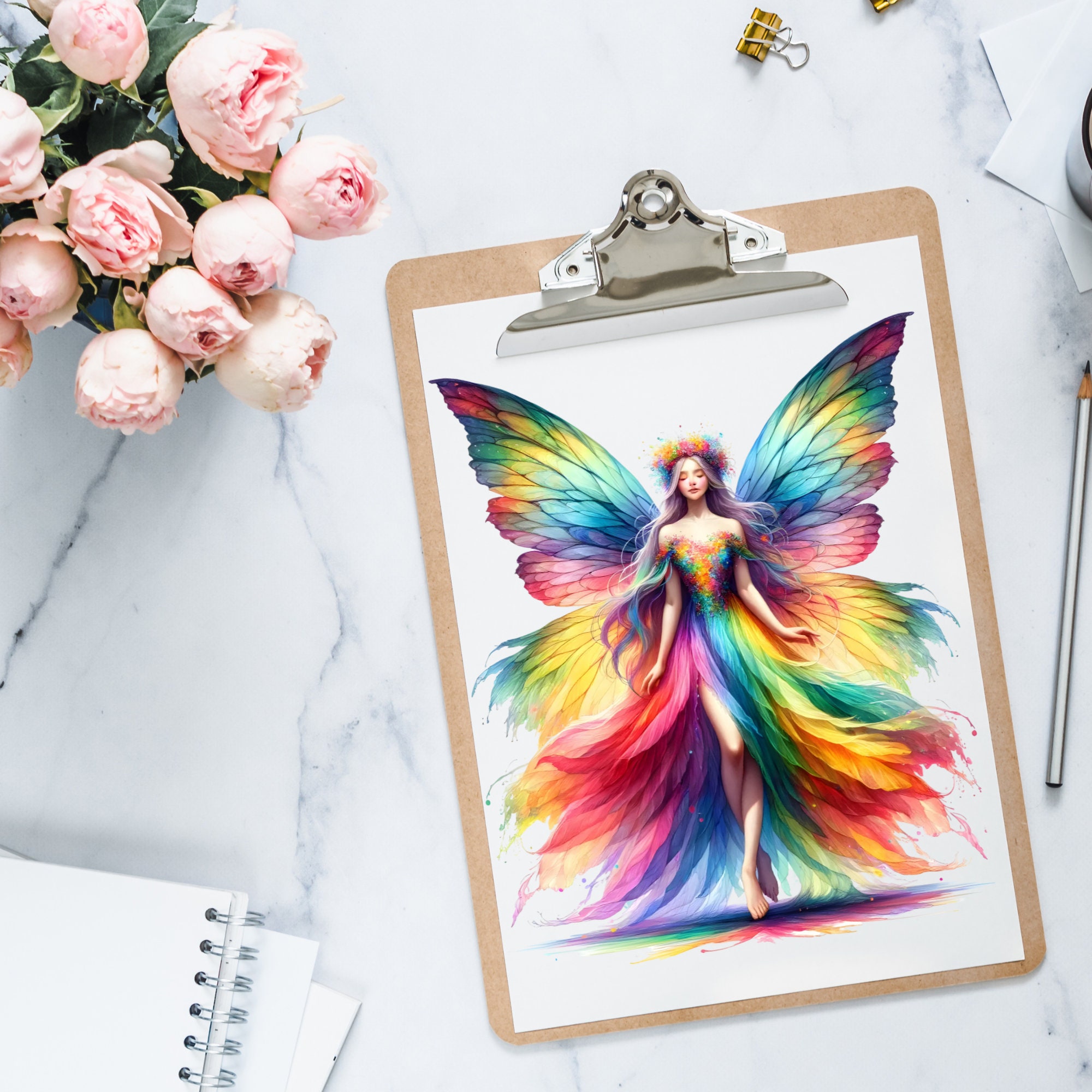 Watercolor Fairy Clipart | 26 PNG Fantasy Art Files (digital Download ...
