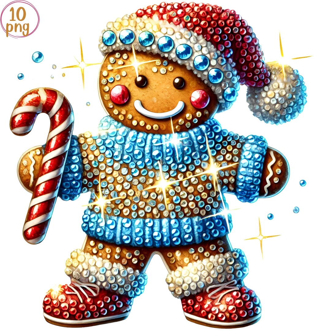 Christmas Gingerbread Clipart Set – Festive Watercolor Gingerbread ...