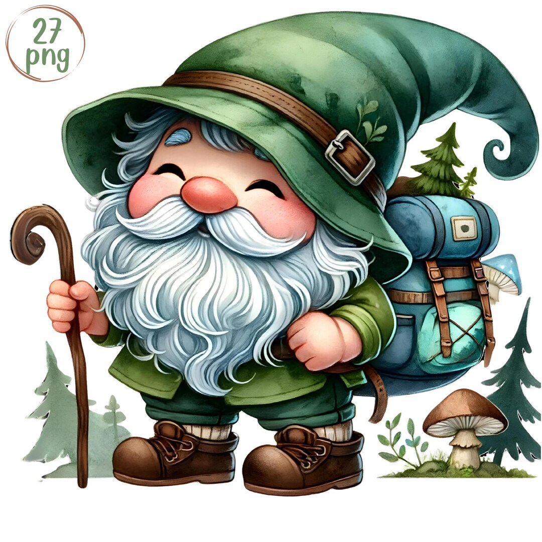 Watercolor Camping Gnome Clipart Bundle Png, Fall Gnomes, Camp Fire ...