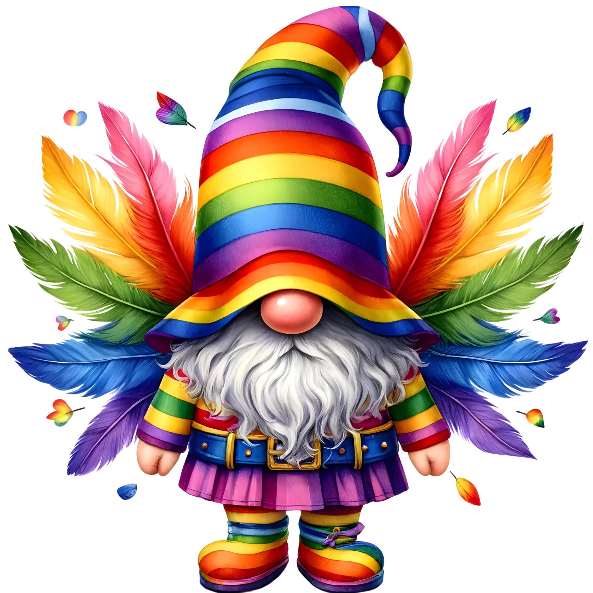 Watercolor LGBTQ Pride Gnome Clipart, 25 Png, Rainbow Gnome PNG, Couple ...