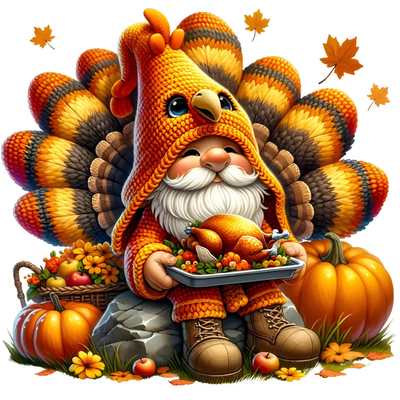 Thanksgiving Gnome Watercolor Clipart, Autumn PNG (digital Download) - Etsy