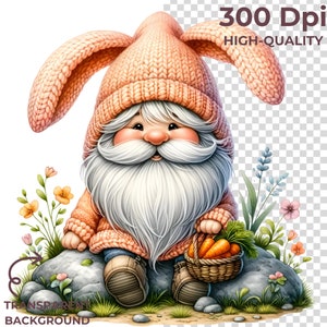 Cute Gnome Carrot ,watercolor Clipart ,farmer , Gnomes Sublimation ...