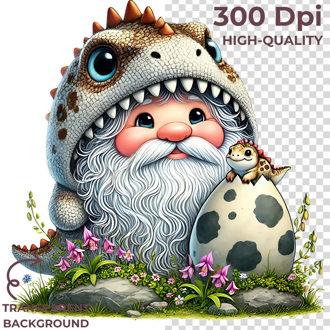 Dino Egg Gnome Watercolor Clipart – 23 PNG Images (digital Download) - Etsy