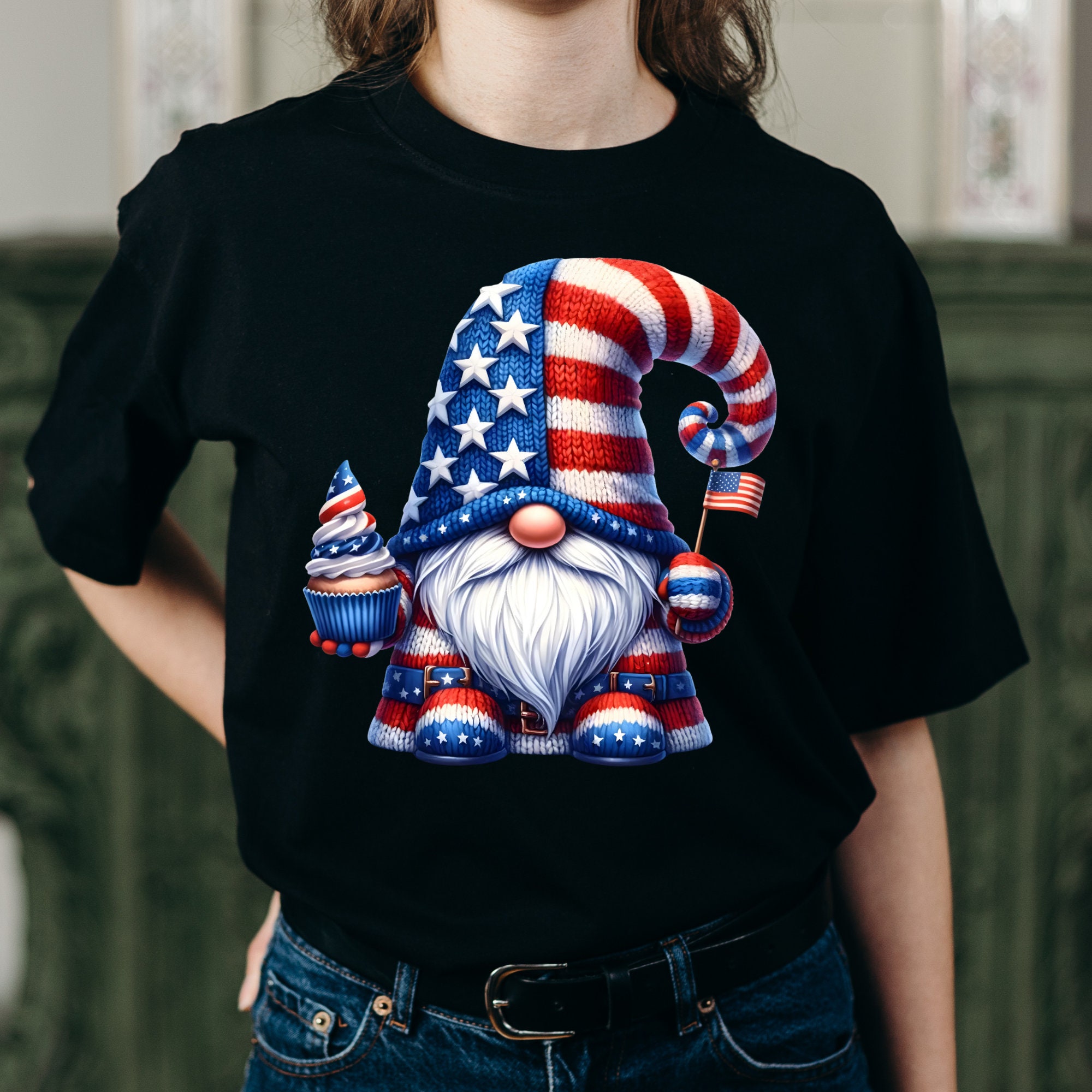 Patriotic Gnome Clipart Bundle. 40 PNG, American Pride, 4th of July PNG ...