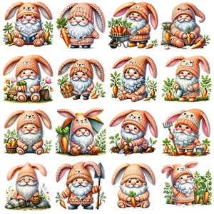 Cute Gnome Carrot ,watercolor Clipart ,farmer , Gnomes Sublimation ...