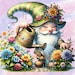 Watercolor Garden Gnomes Fantasy Floral Spring Clip Art Graphics in PNG ...