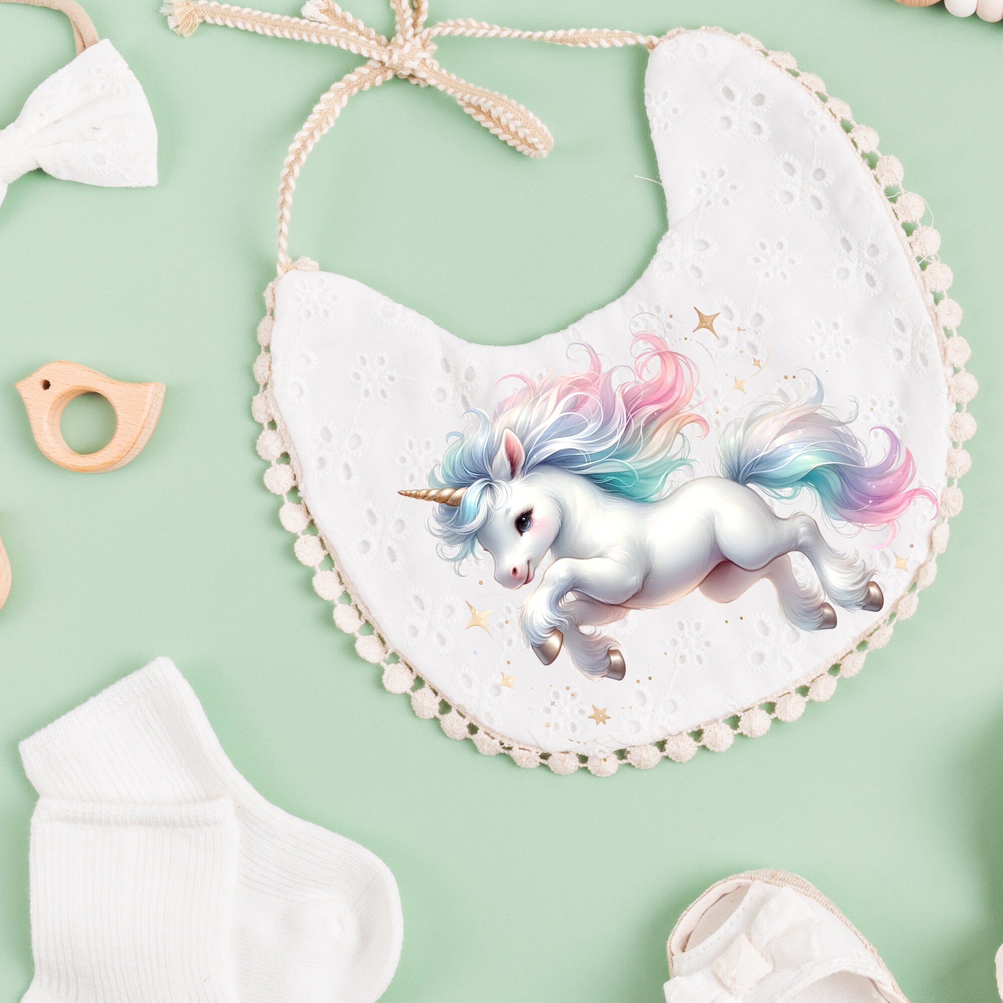 Magical Baby Unicorn Clipart Set, Transparent Background, Digital ...