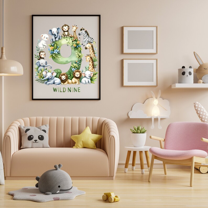 Safari Birthday Party Clipart Set Watercolor Jungle Animals, Safari ...