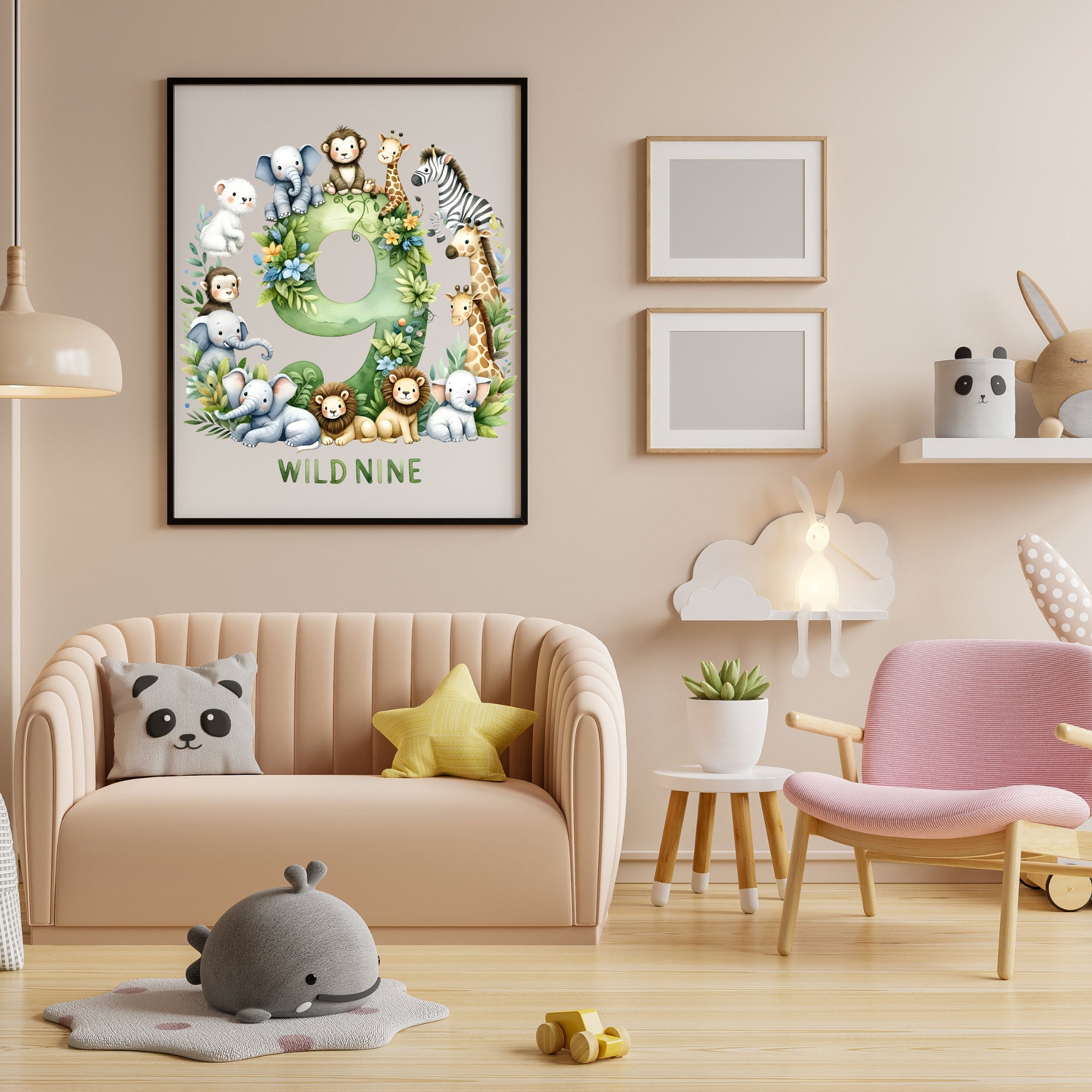 Safari Birthday Party Clipart Set Watercolor Jungle Animals, Safari ...