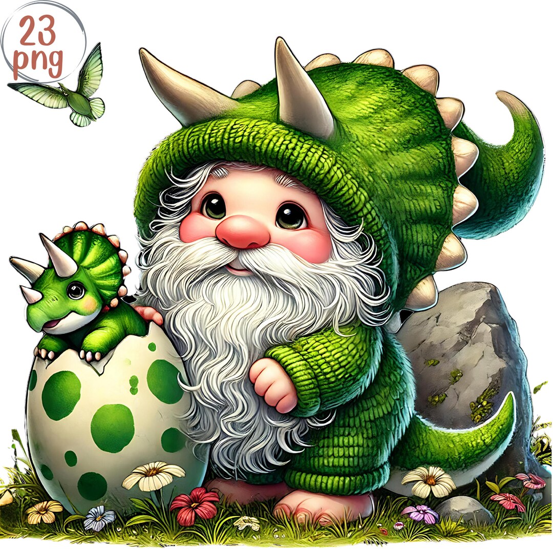 Dino Egg Gnome Watercolor Clipart – 23 PNG Images (digital Download) - Etsy
