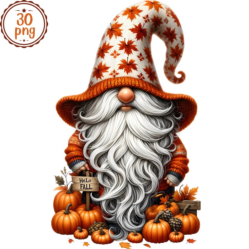 Fall Gnome Clipart, Gnome Clipart Bundle 30 Png, Autumn Gnome Png ...