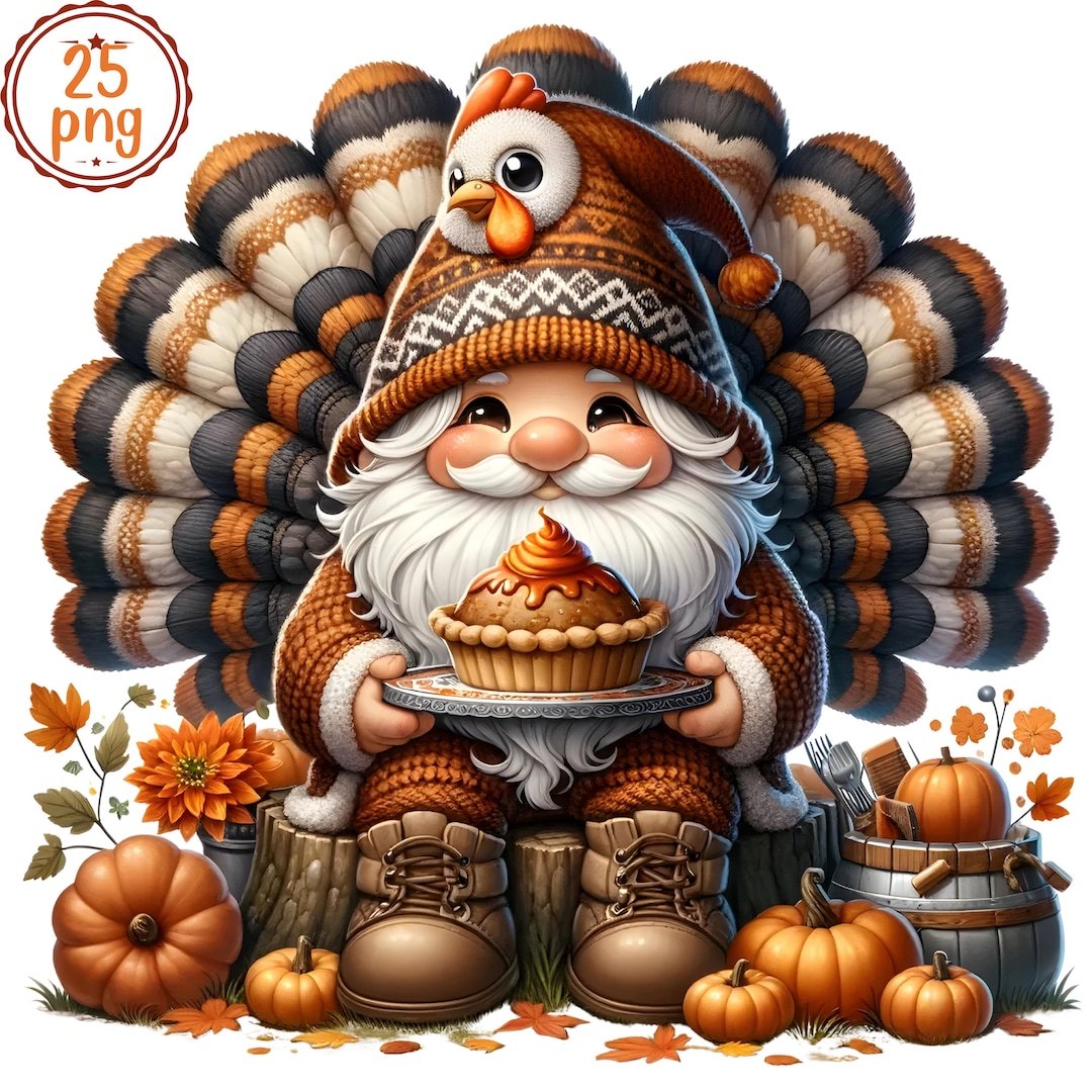 Thanksgiving Gnome Png Sublimation Design, Thanksgiving Png, Thankful ...