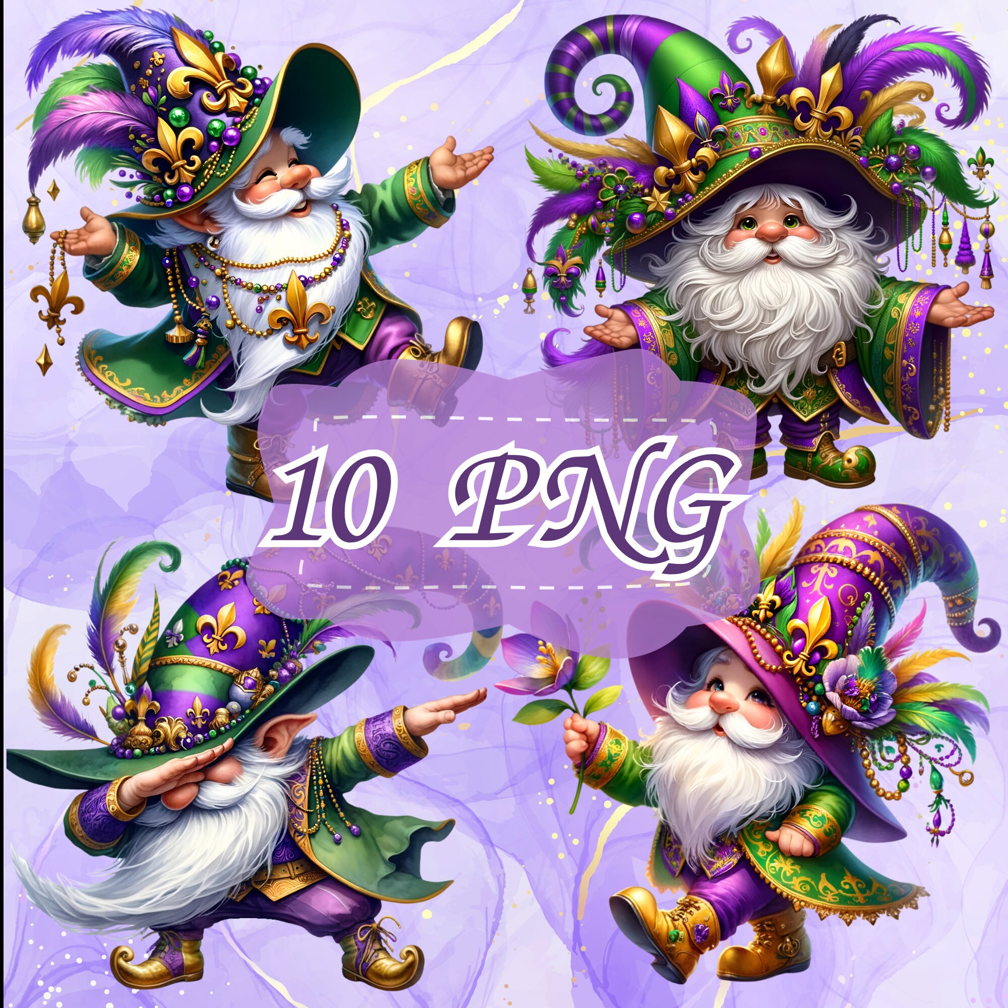 Mardi Gras Gnome PNG, Festival Party Gnome Clipart Commercial Use Mardi ...