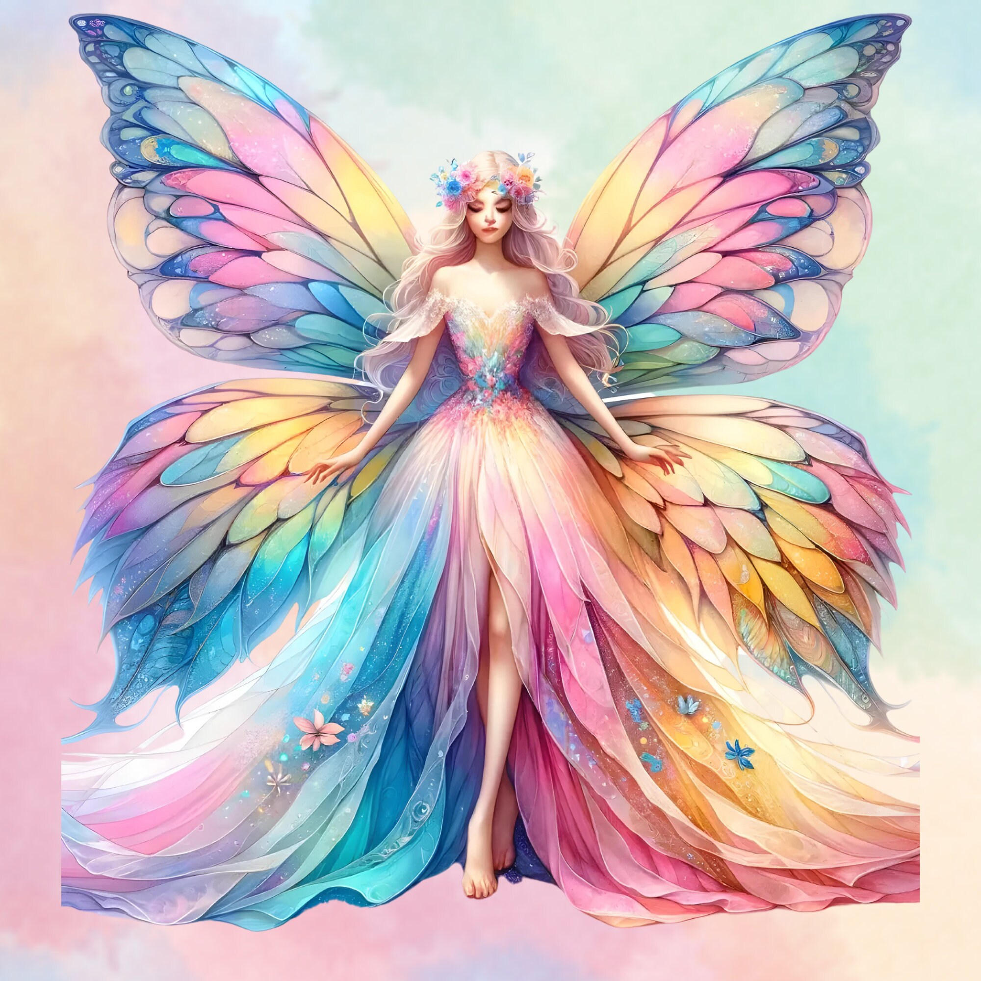 Watercolor Fairy Clipart | 26 PNG Fantasy Art Files (digital Download ...