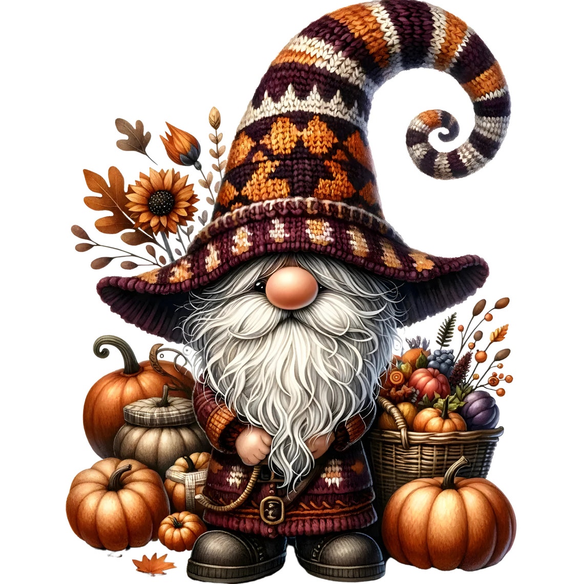 Fall Gnome Watercolor Clipart Bundle, Autumn PNG (digital Download) - Etsy