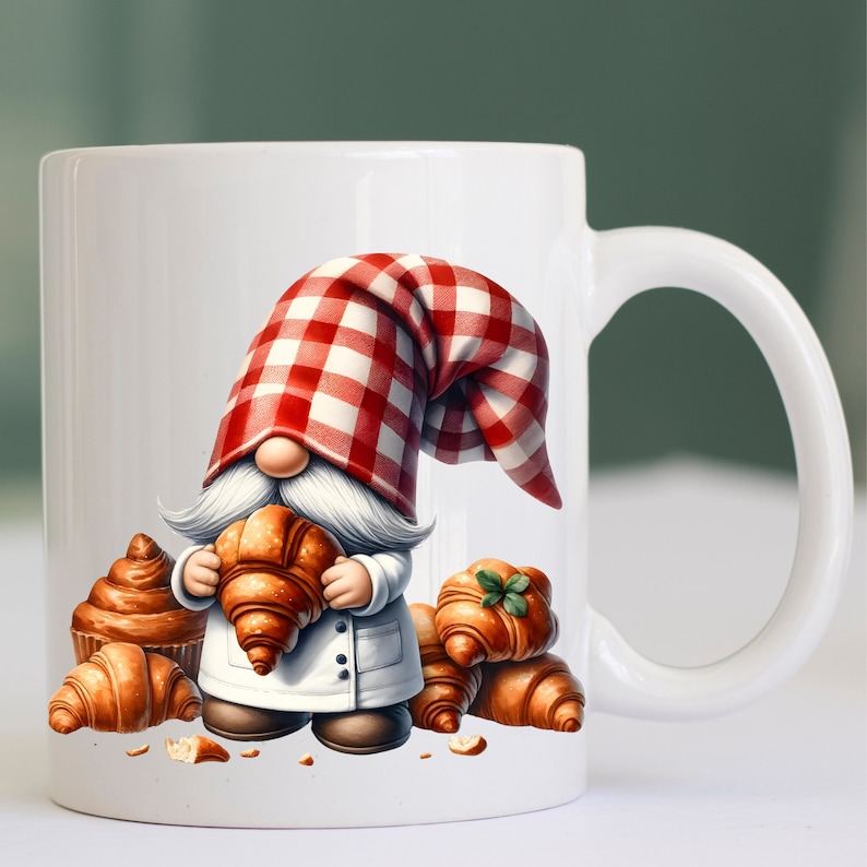 Croissant Gnome Clipart, Delightful Baker Gnome Collection, 29 PNG ...