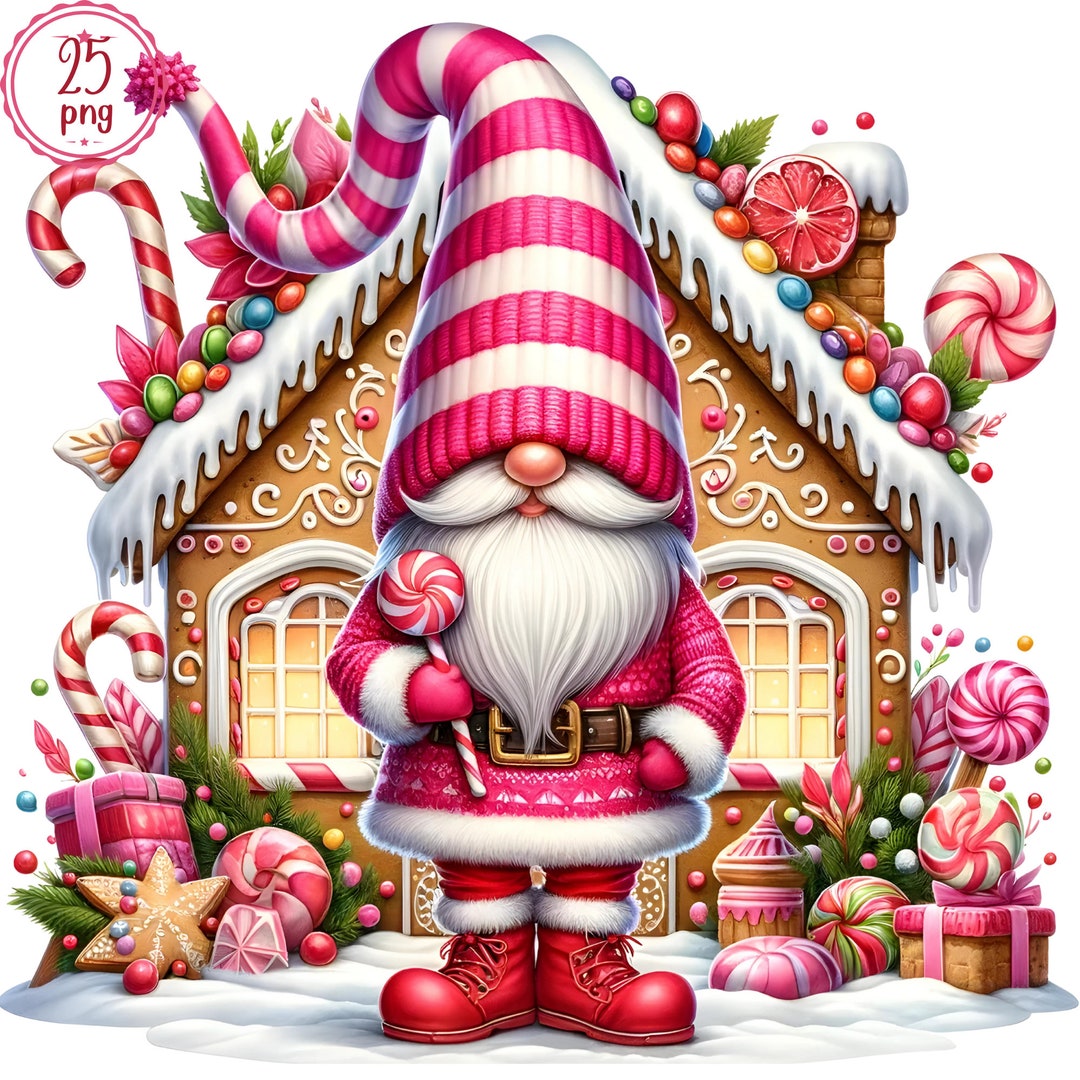 Gnome Christmas, Candyland Clipart, Gnome Christmas Clipart, Gnome ...