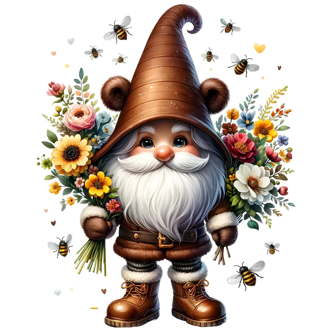 Bear Gnome Watercolor Clipart Collection, Cute Digital Gnomes With ...