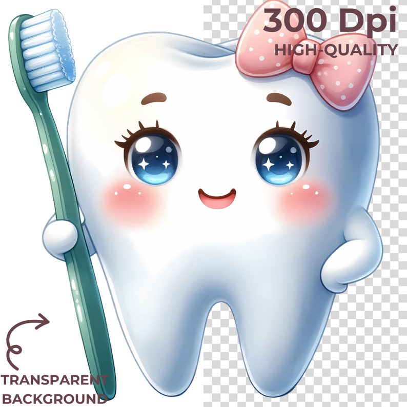 Cute Tooth With Dentist Tools Watercolor Clipart 16 Pngs, Watercolor ...