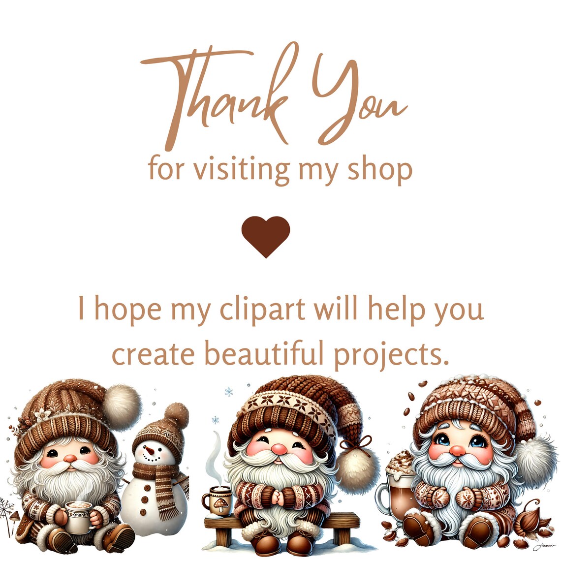 Watercolor Hot Cocoa Gnome Clipart Bundle Png, Cute Gnomes Clipart ...