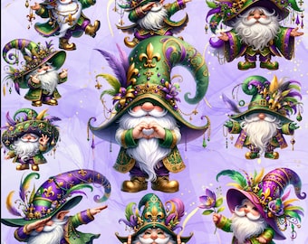 Mardi Gras Gnome PNG, Festival Party Gnome Clipart Commercial Use Mardi ...